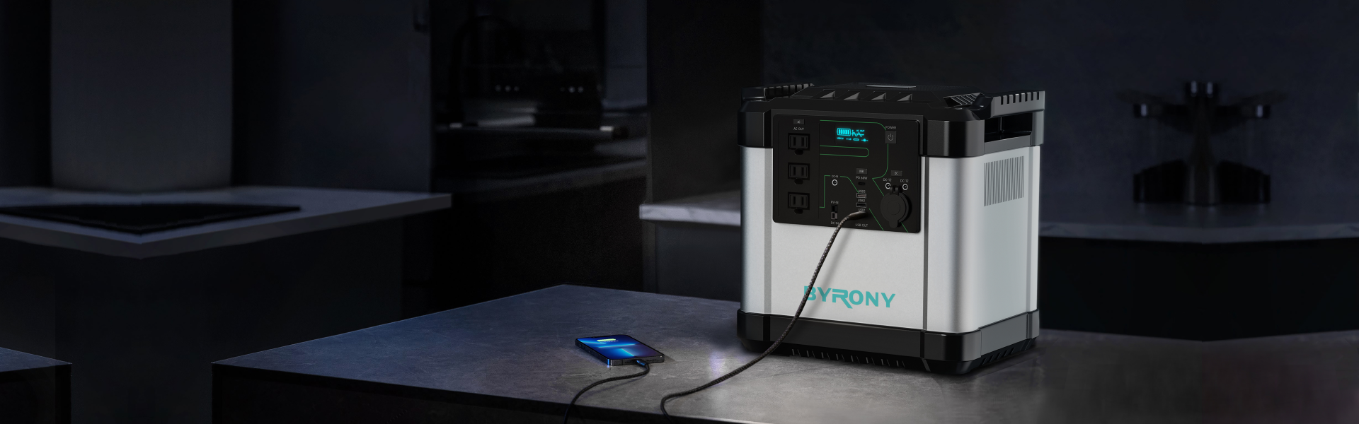 BYRONY - Solar Generator for Camping, Portable Power Station